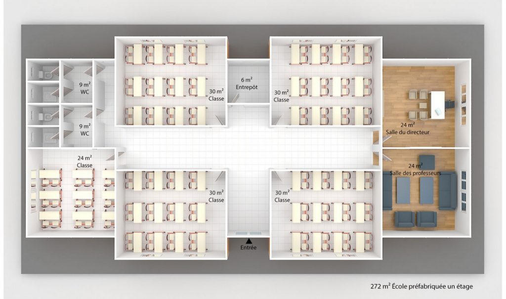 272m2 Bâtiment scolaire - Modulaire concept 45