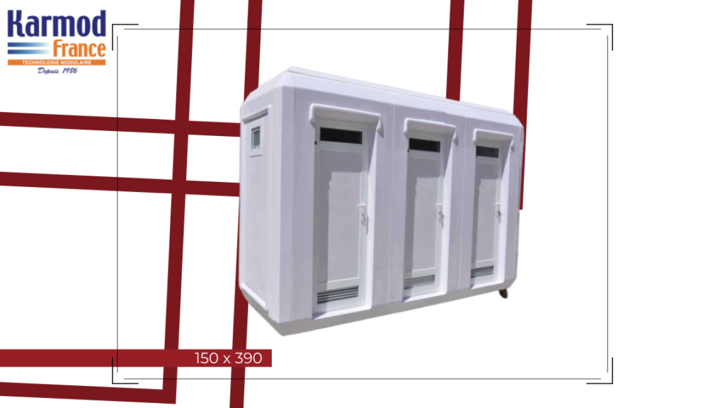 Cabine wc chantier 150x390 - Modulaire concept 45